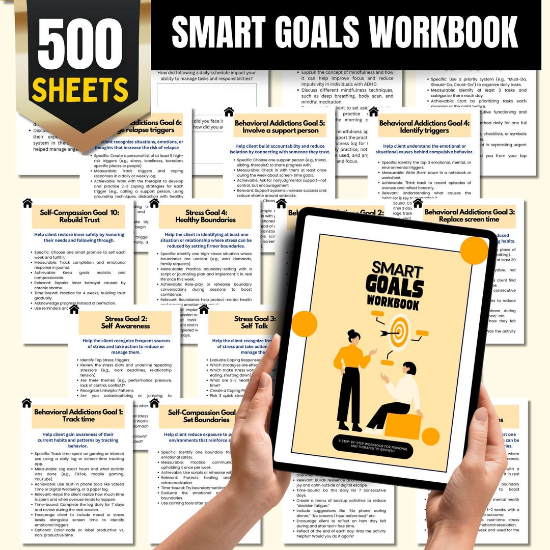 Smart Goals Workbook 500 Sheets, Self Development Workbook, Success ...