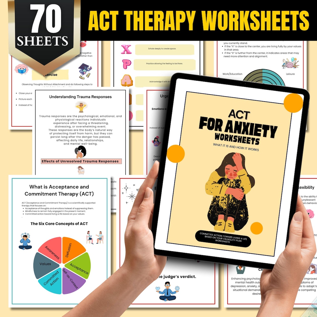 Act Therapy Worksheets, Psychological Flexibility, ACT Skills, Values ...