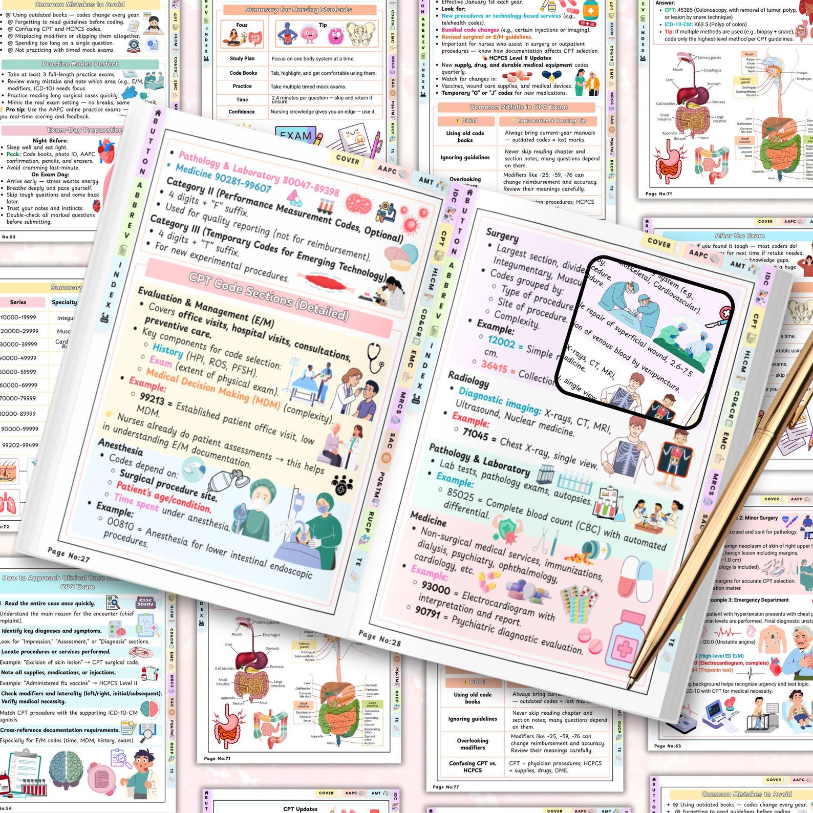 Medical Coding Study Guide Bundle, ICD-10 & CPT Reference Sheets ...