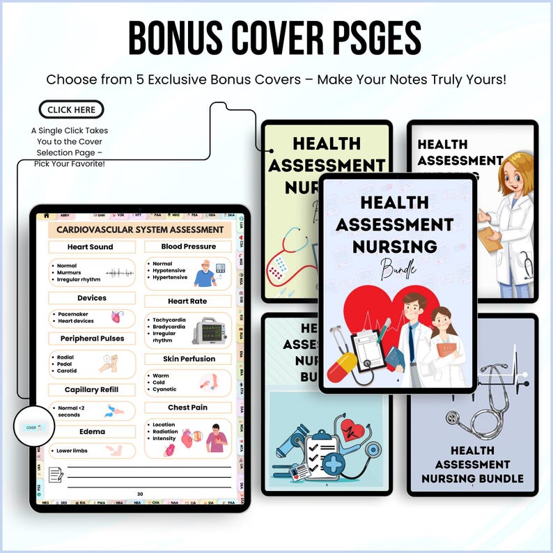 Health Assessment Nursing Bundle, Health Assessment Guide, Nursing ...