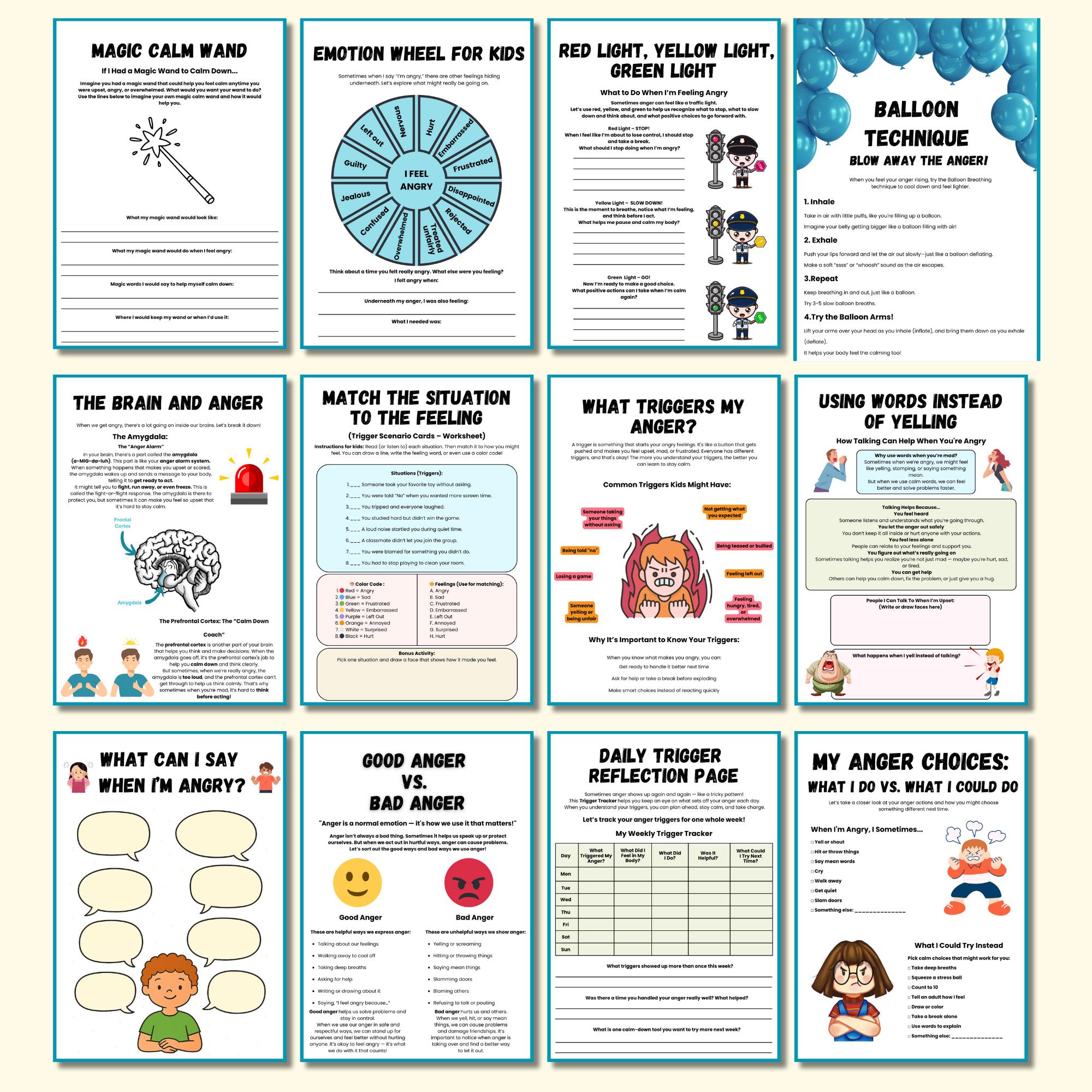 Taming My Anger Monster Workbook: Kids' Anger Management Tools ...
