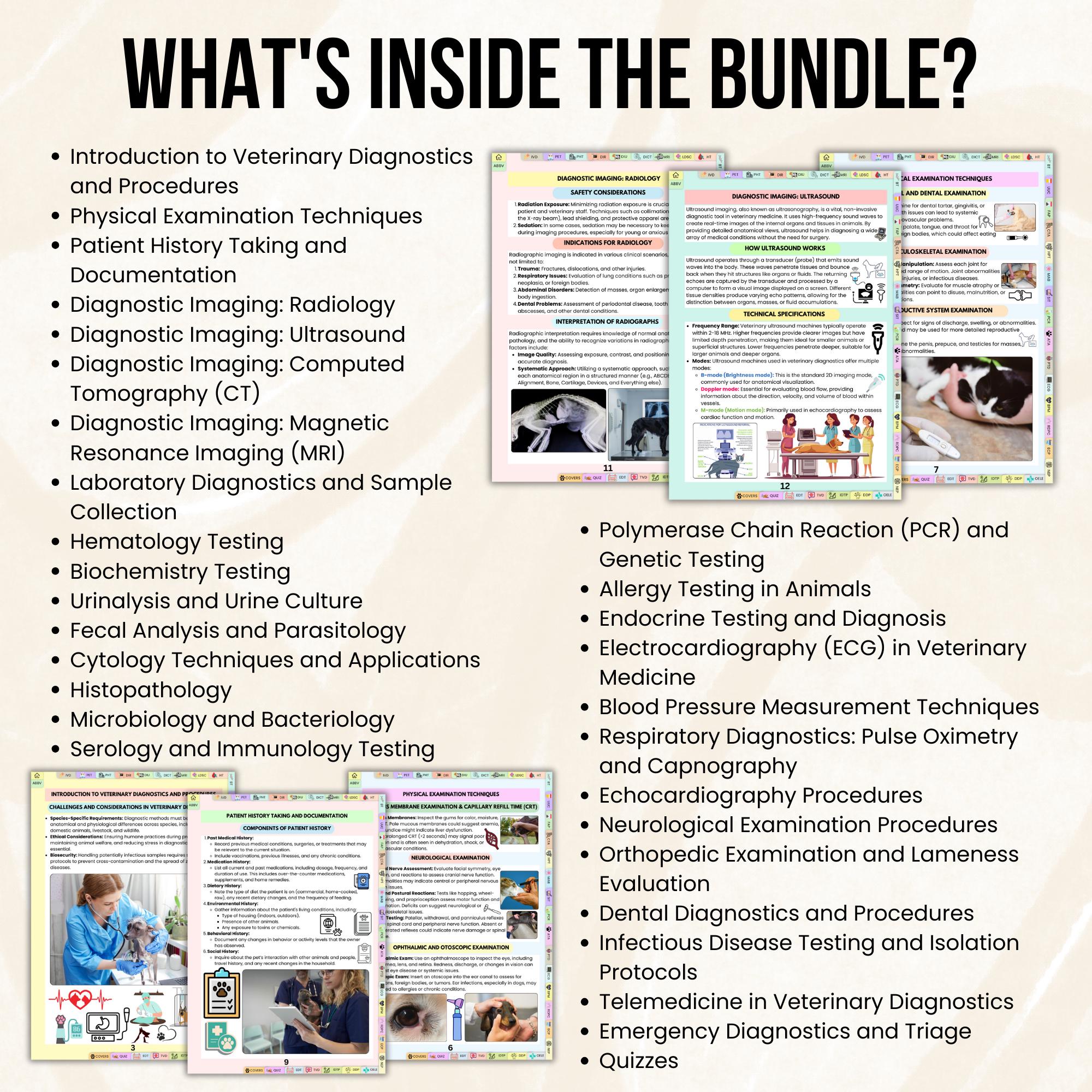 150 Veterinary Diagnostics Procedures Notes Hyperlinked, Veterinary ...