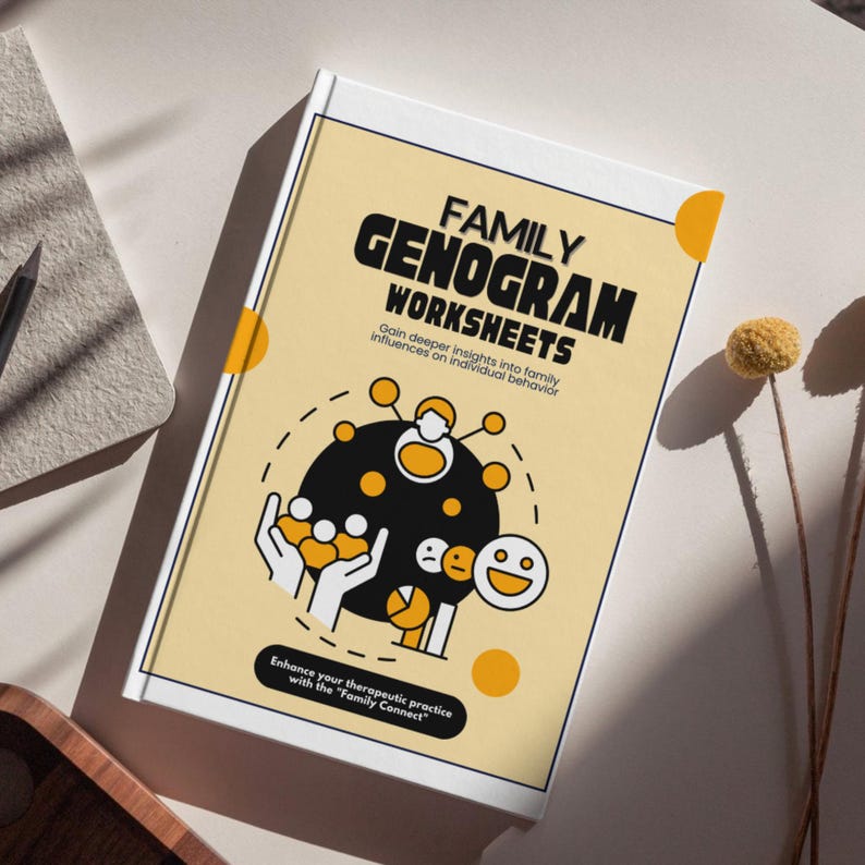 Family Genogram Worksheets, Mental Health Genogram, Counseling ...