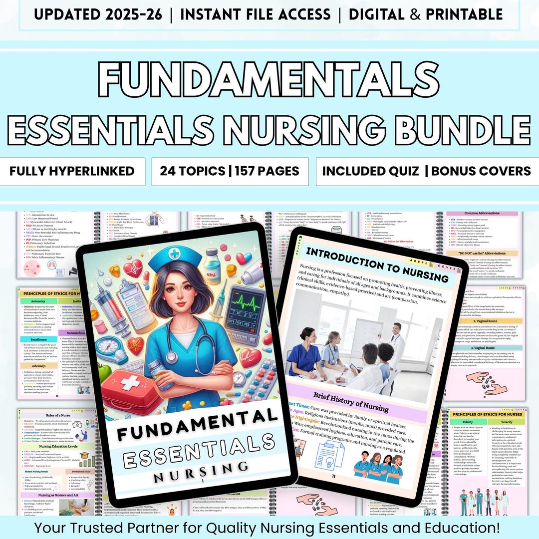 The Fundamental Essentials Bundle, Included Quiz, Nursing School Bundle ...