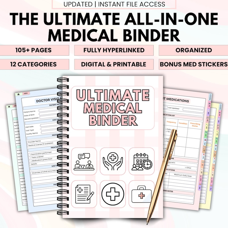 Ultimate Medical Binder Printable Bundle | Health Records Organizer ...