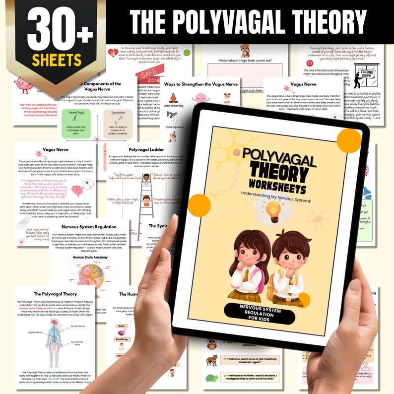 Polyvagal Theory Kids Workbook, 30 Sheets, Nervous System for Kids ...