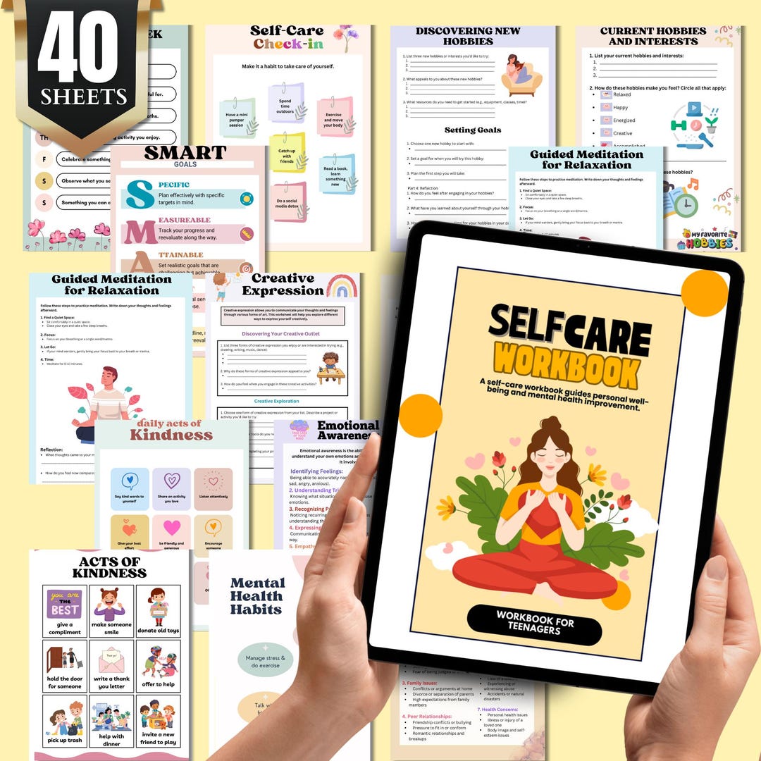 Self Care Worksheet, Self Care Workbook, Self Love, Burnout, Stress ...