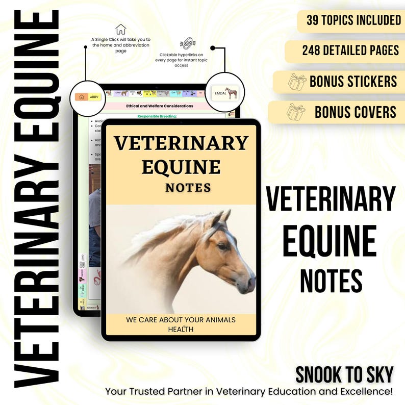 Equine Veterinary Notes Bundle Hyperlinked, Equine Medicine Notes ...