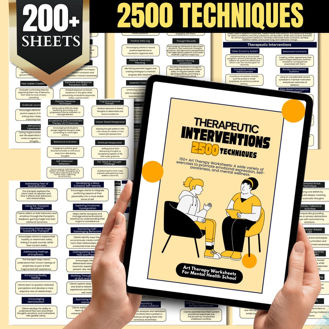 2500 Therapy Interventions, Mental Health Techniques, Therapy Cheat ...