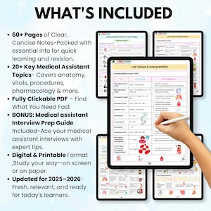 Medical Assistant Notes & Cheat sheet bundle, Hyperlinked, Bonus ...