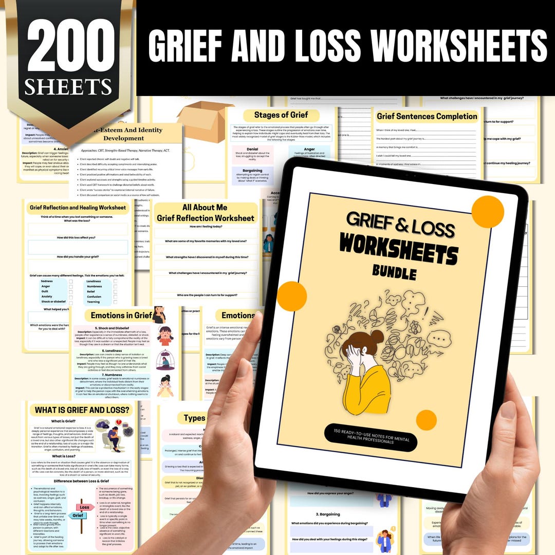 Worksheets Grief & Loss , Comfort in Loss, Grief Journal, Grief and ...