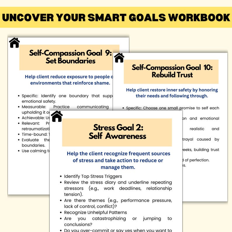 Smart Goals Workbook 500 Sheets, Self Development Workbook, Success ...