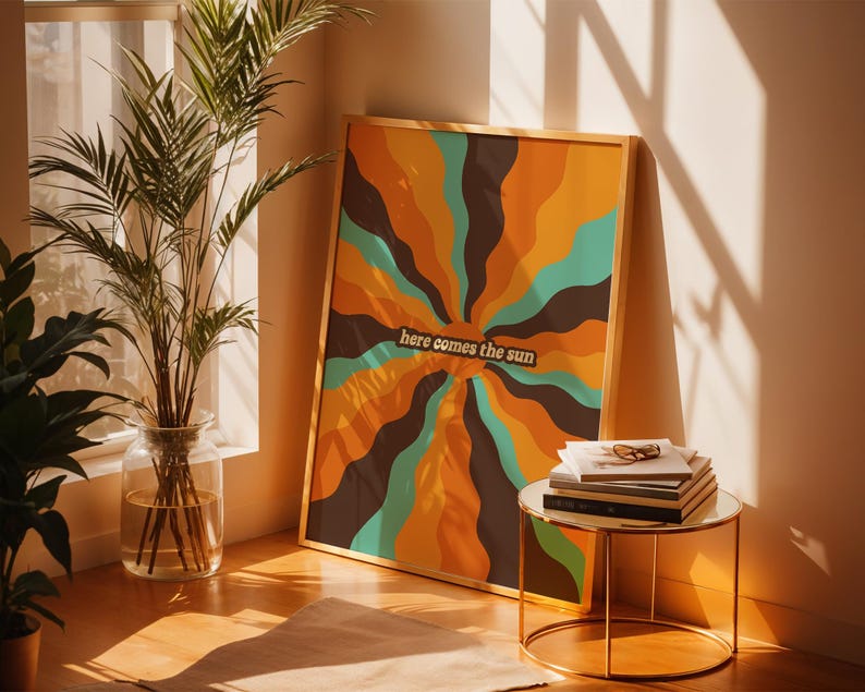 Printable Here Comes the Sun Art - Beatles Inspired Art Print | Retro ...