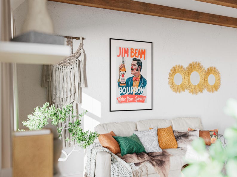 Jim Beam Whisky Poster | Jim Beam Wall Art | Vintage Whisky Poster ...