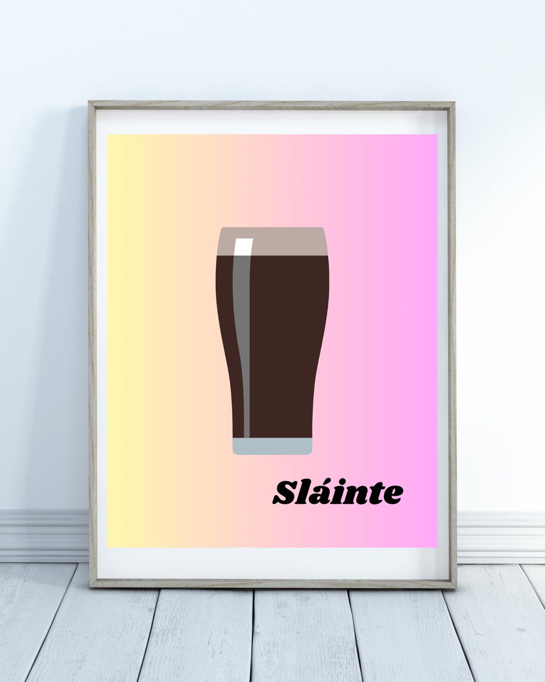 Guinness Pint Art Print Irish Sláinte Wall Decor - Etsy