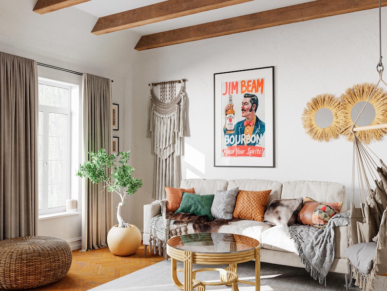 Jim Beam Whisky Poster | Jim Beam Wall Art | Vintage Whisky Poster ...