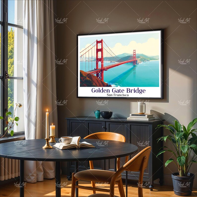 Golden Gate Bridge Digital Art | San Francisco Illustration - Etsy