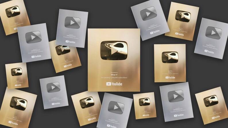 Custom Youtube Play Button Plaque – Personalized Creator Award With ...
