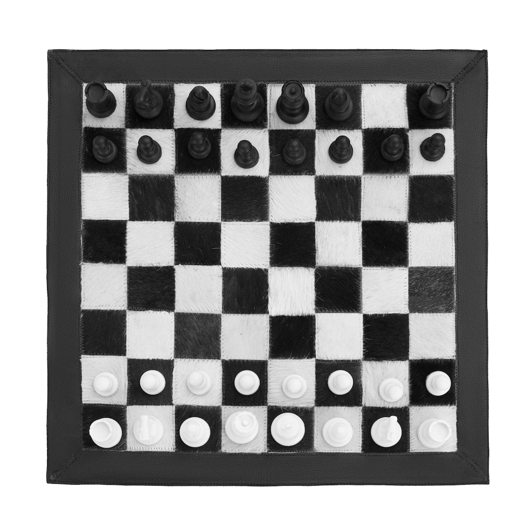 Ultra Luxury Cow Skin Chess Mat Premium Cowhide & Sheep Leather, 18x18 ...