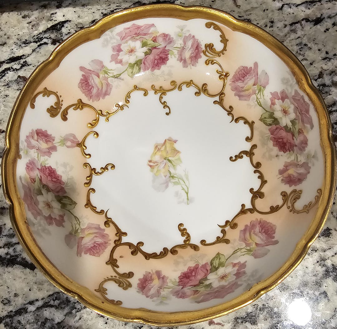 Vintage Limoges Fancy Floral Bowls & Plates of All Different Colors and ...