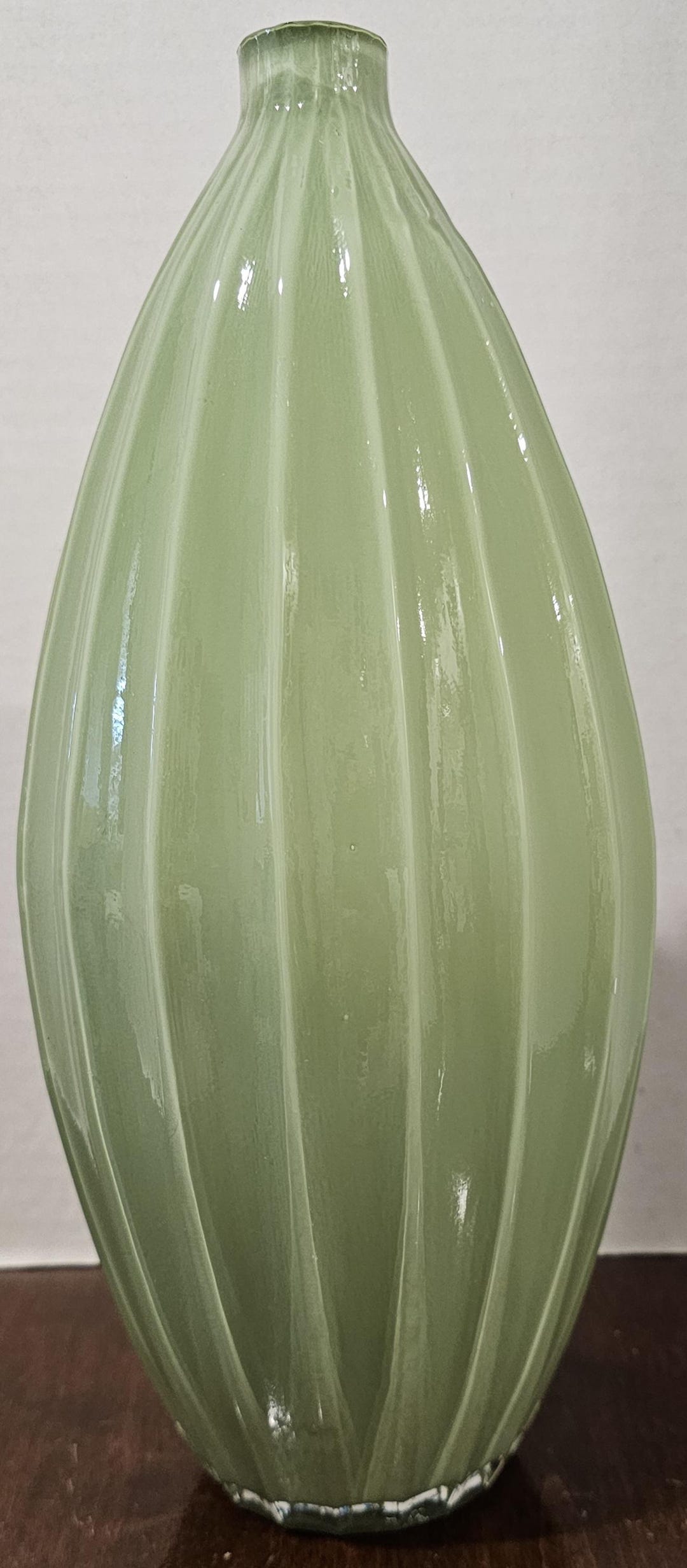 Vintage Midcentury Modern Celadon Fluted Glass Vase - Verde Color ...