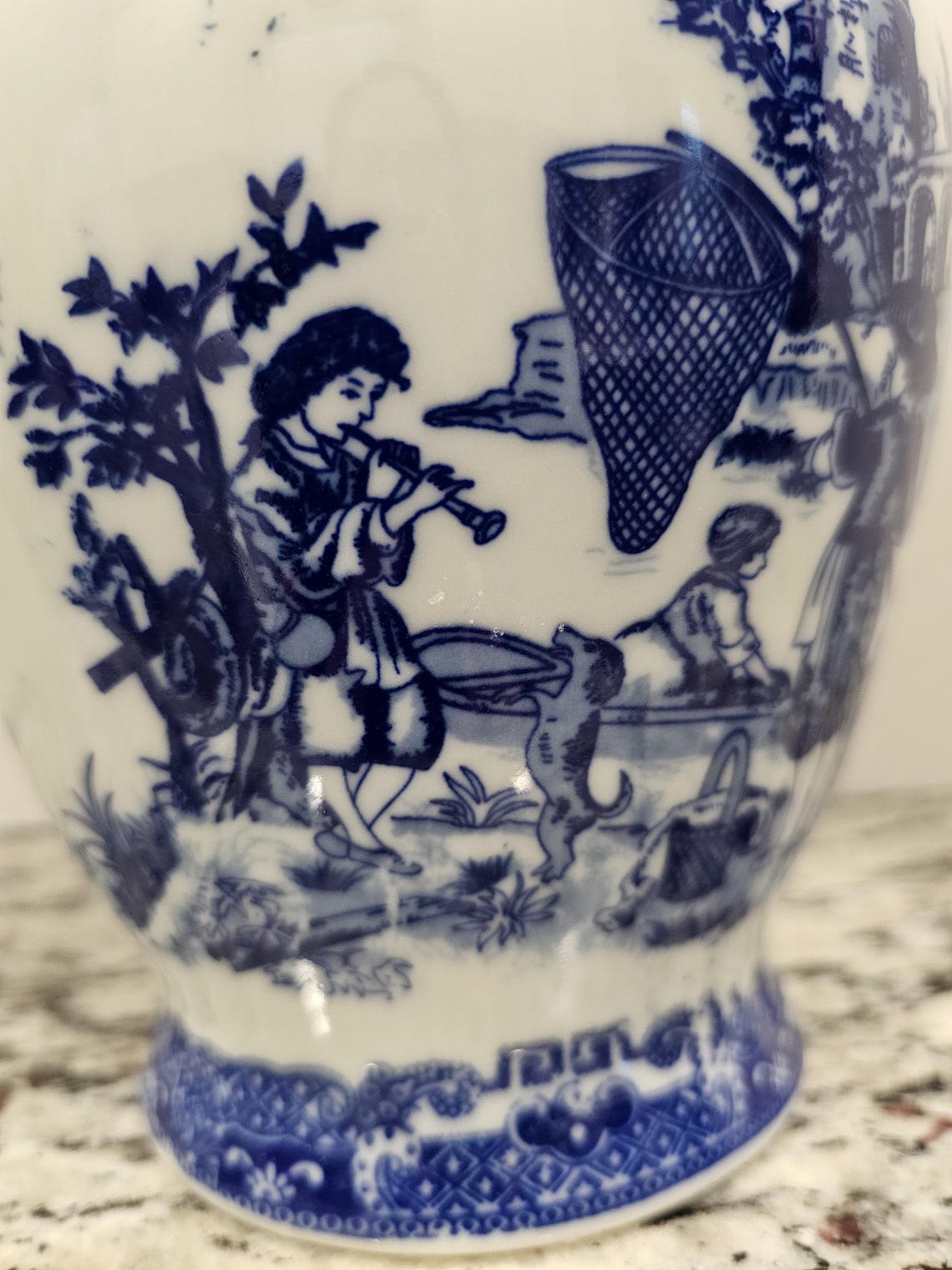 Victoria Ware Ironstone Vintage 12" Cobalt Blue & White Vase With ...