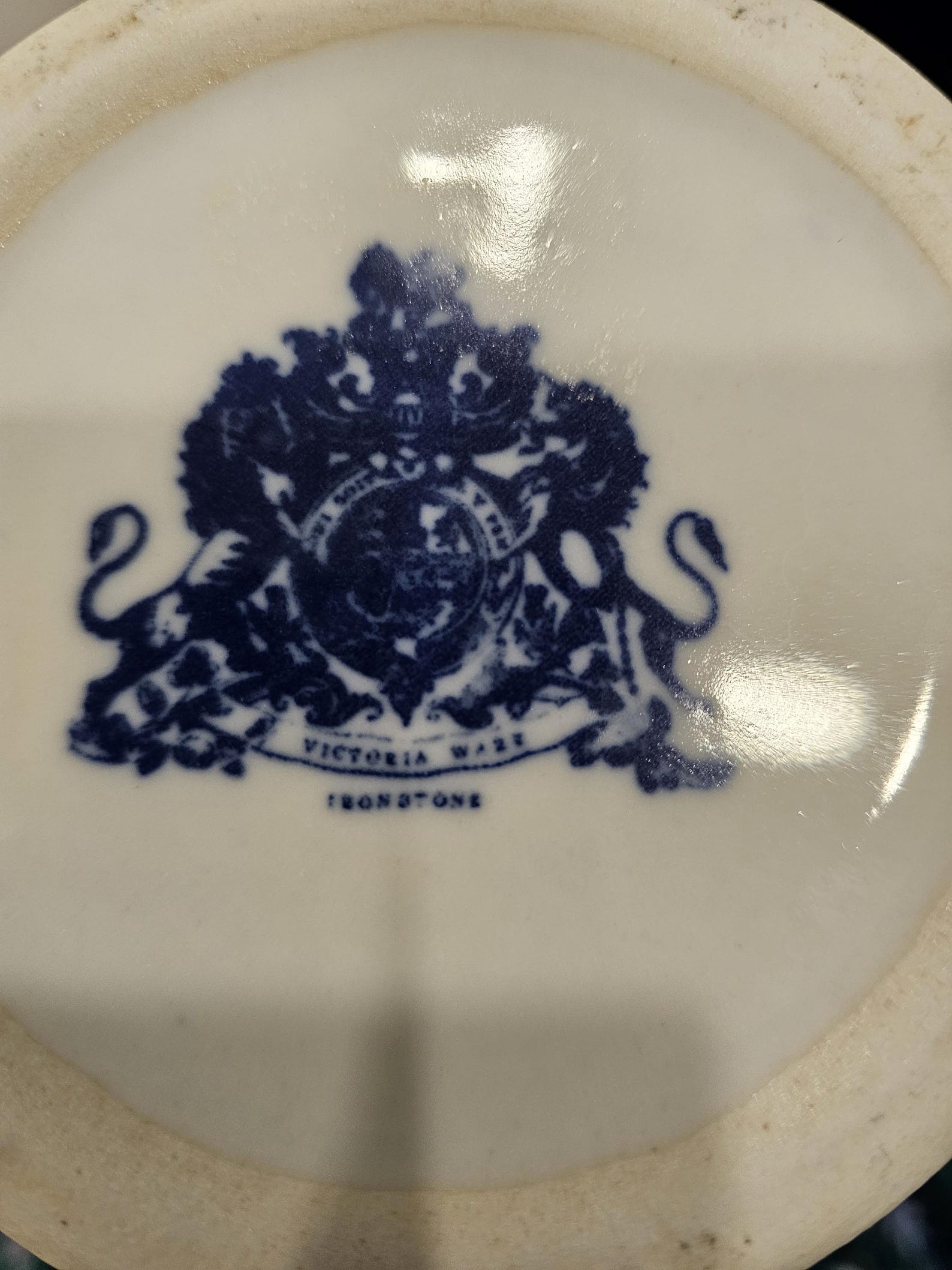 Victoria Ware Ironstone Vintage 12" Cobalt Blue & White Vase With ...