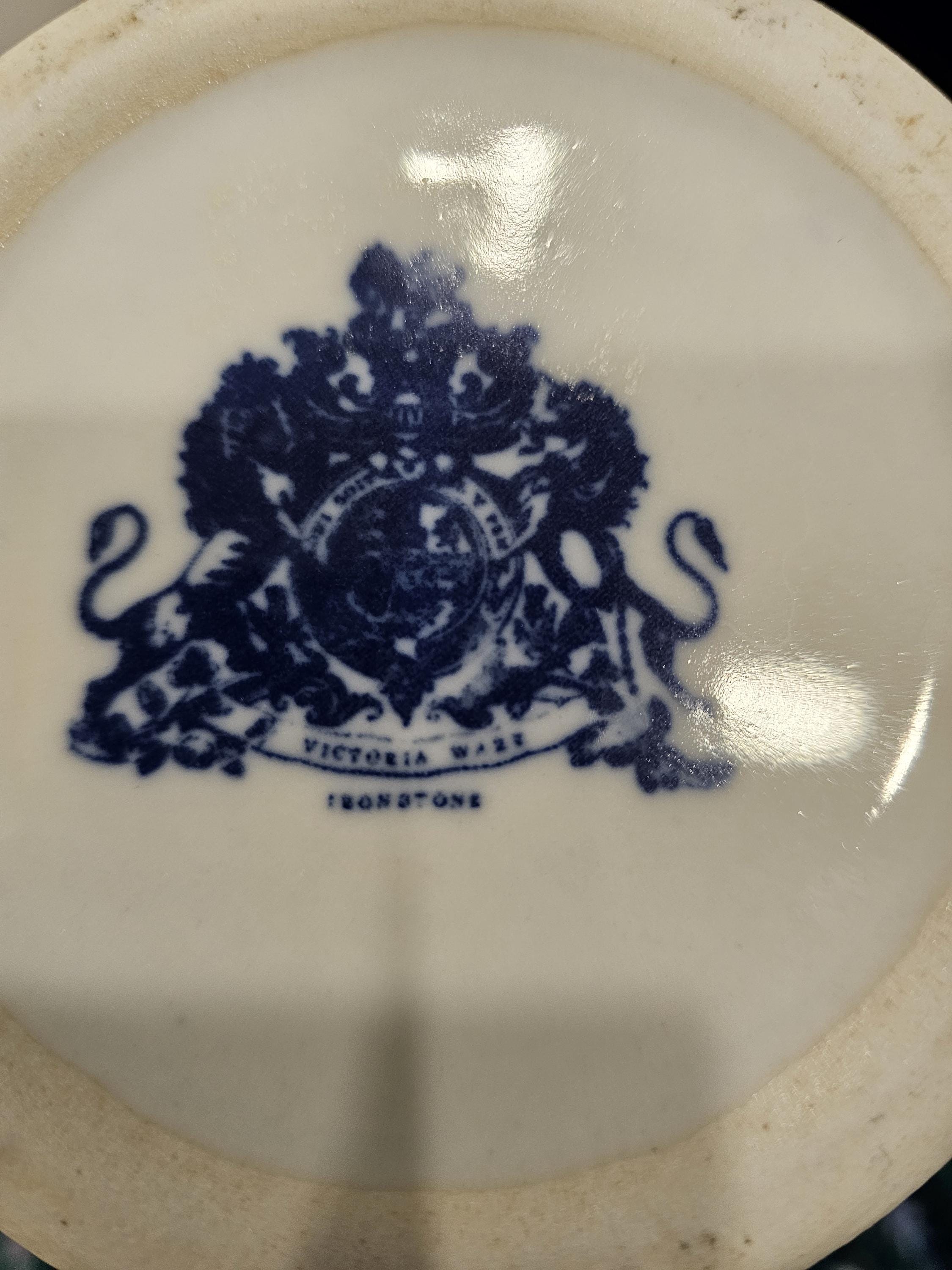 Victoria Ware Ironstone Vintage 12" Cobalt Blue & White Vase With ...
