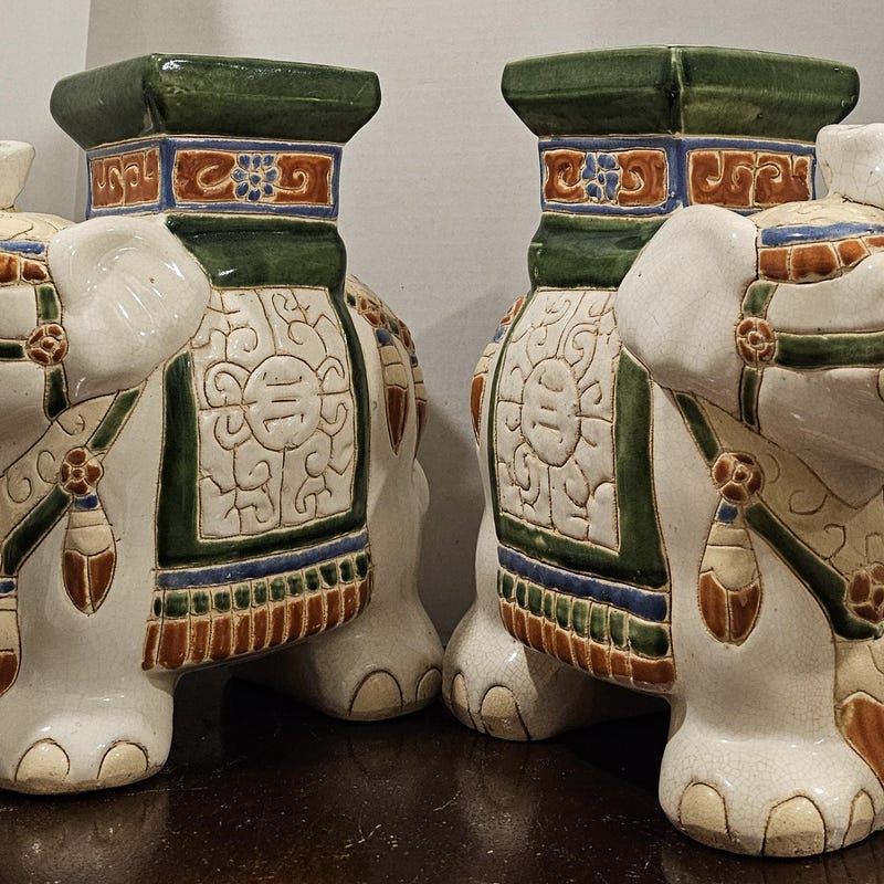 Ceramic Elephants Large - Etsy