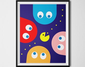 Pac Man Game Poster | Etsy