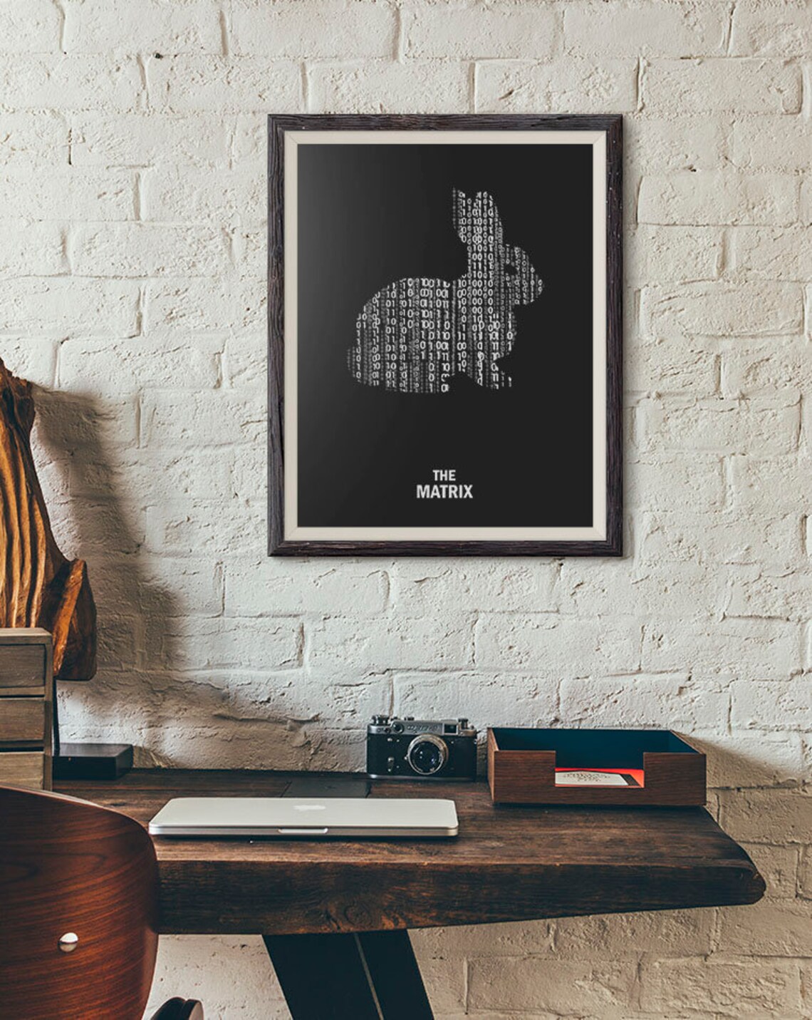 White Rabbit The Matrix Movie Poster Binary Code Wall Art Sci | Etsy