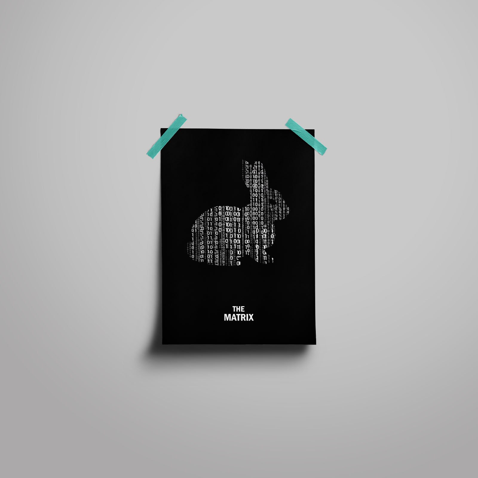 White Rabbit The Matrix Movie Poster Binary Code Wall Art Sci | Etsy