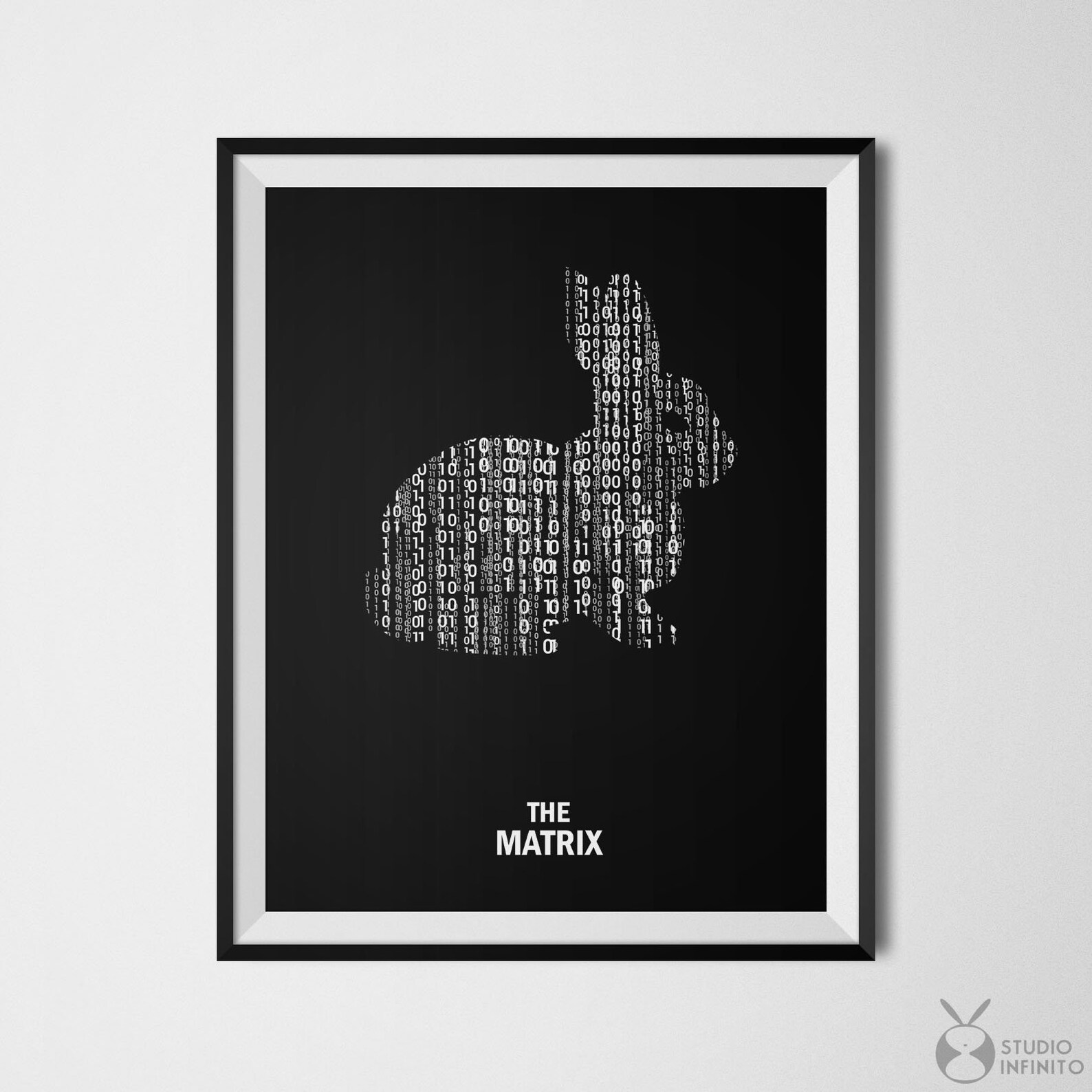 White Rabbit The Matrix Movie Poster Binary Code Wall Art Sci | Etsy