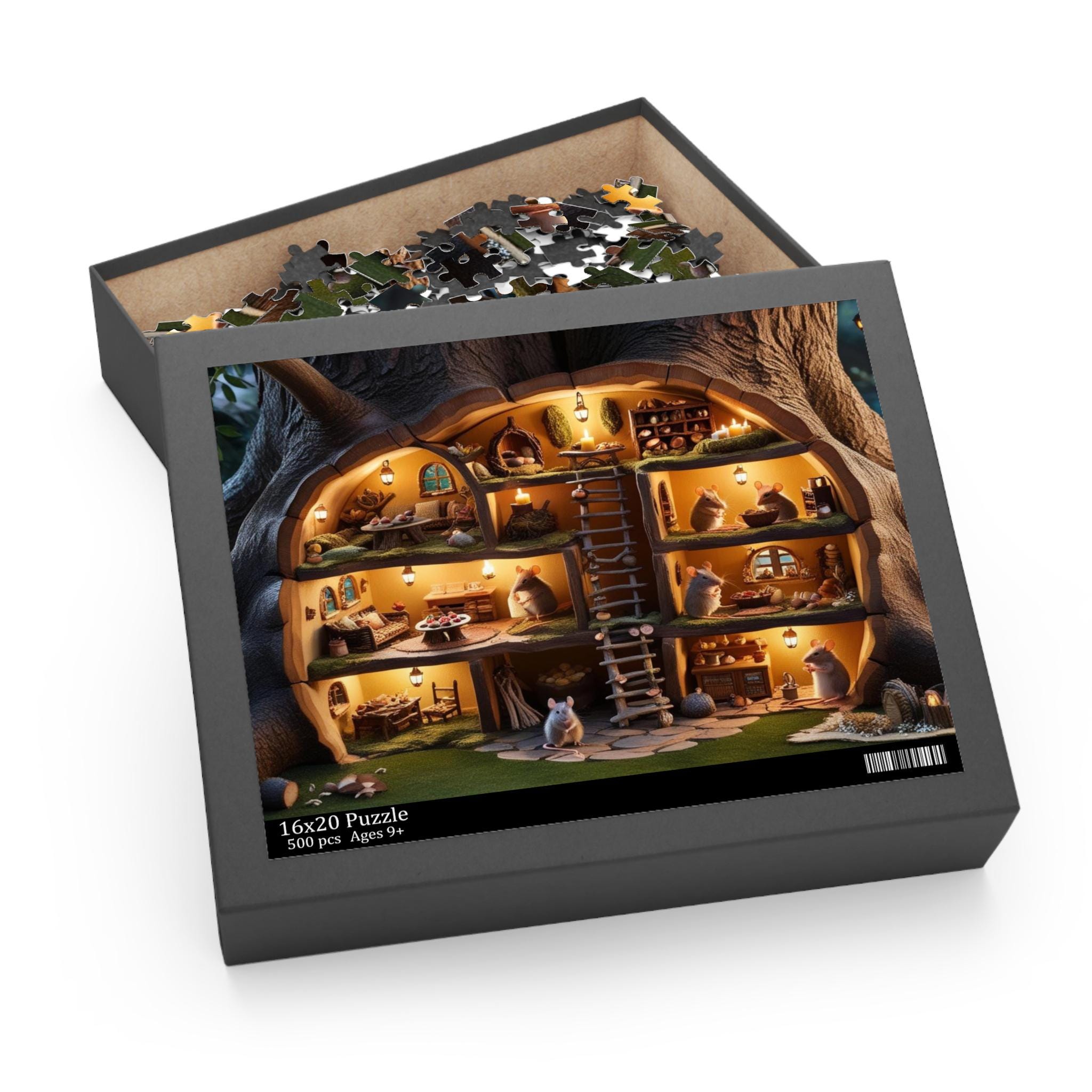 Charming Mouse House Puzzle | Cozy Vibes for Family Fun, Treehouse ...