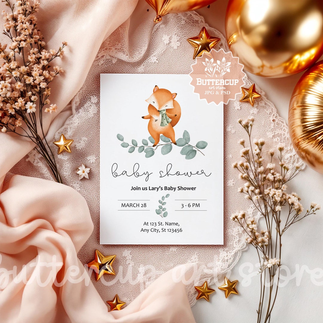 Birthday Party Card Mock-up, Baby Shower Invite Mockup, Greeting Card ...