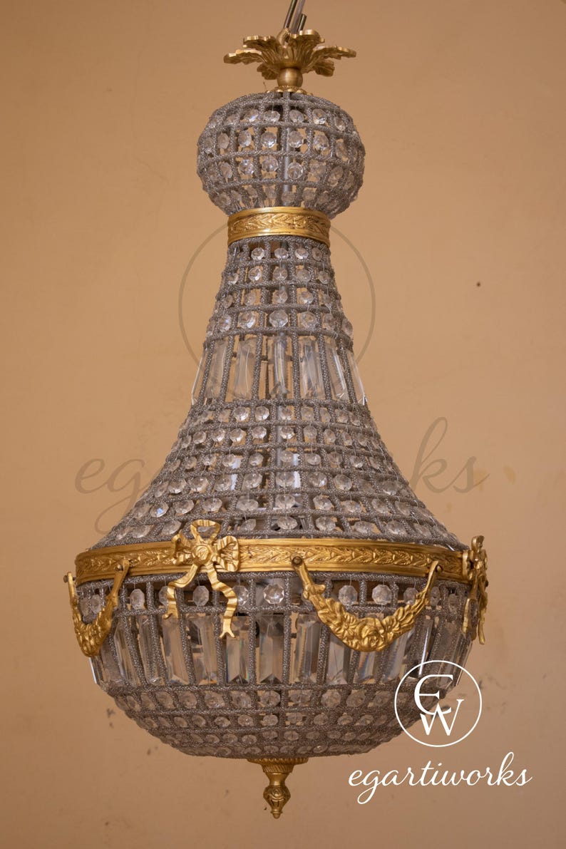 Antique Brass Crystal Chandelier: Handcrafted Egyptian Palace Lighting ...