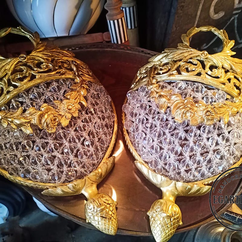 Floral Crystal Sconces - Etsy