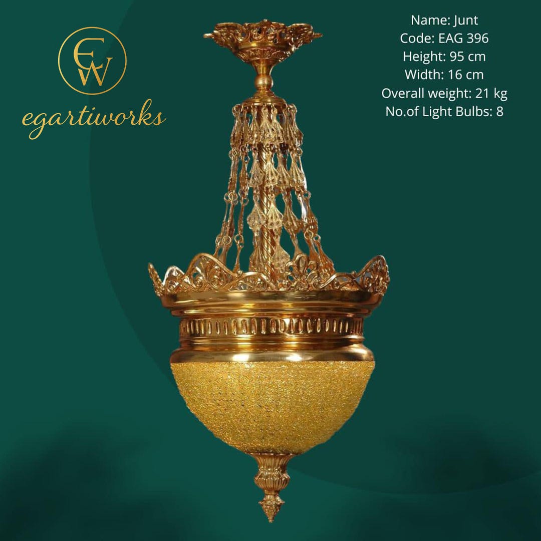 Regal Brass & Golden-glass Chandelier - Etsy