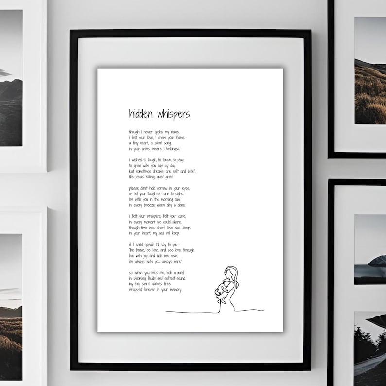 Child Loss Memorial Poem Print: 'hidden Whispers' Remembrance Art ...