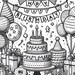 Happy Birthday Coloring Book - Etsy