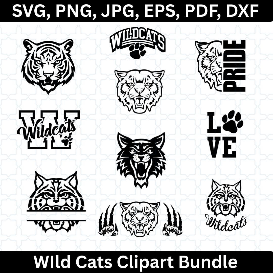Wildcats SVG Bundle, Mascot Head, School Spirit (digital Download) - Etsy