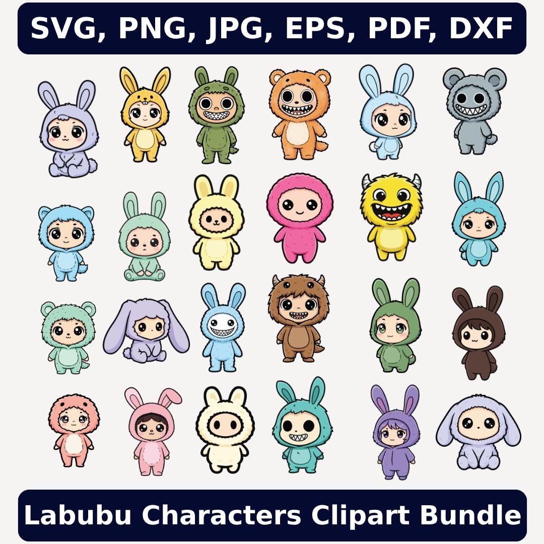Labubu Character SVG Bundle | Labubu Files – Cute & Quirky Characters ...