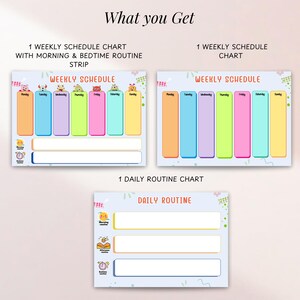 Daily Routine Cards Printable Kids Routine Chart Editable Weekly Chart ...