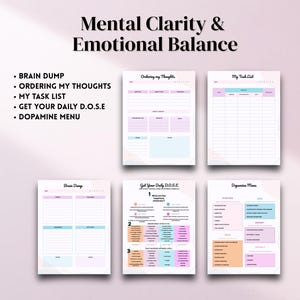 Brain Dump Bundle Editable, Printable Guided Planning Worksheets, ADHD ...
