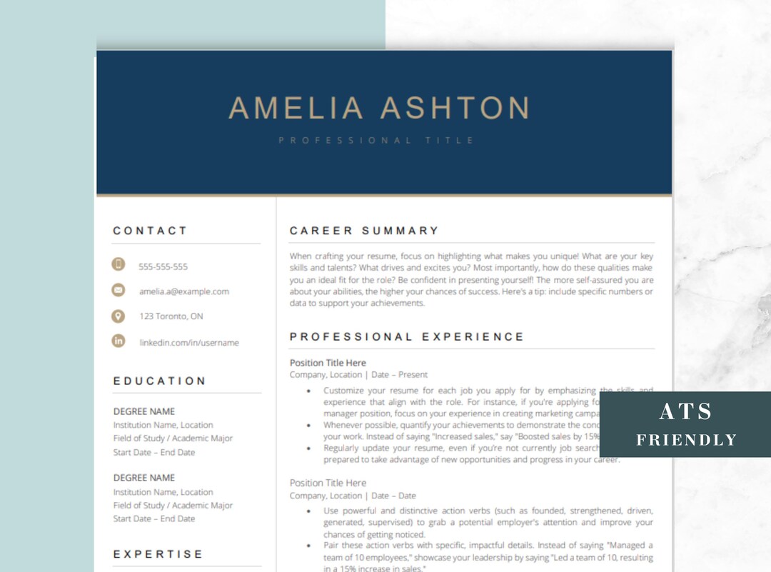 Modèle de CV ATS Google Docs, Word, Pages, CV convivial ATS, Modèle de ...