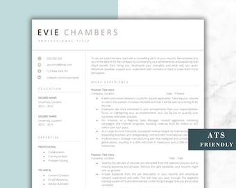 Modern Resume Template |word and Apple Pages Resume, 1-4 Page Resume ...