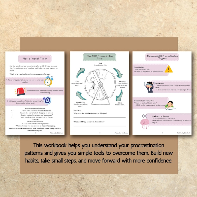 ADHD Procrastination Worksheet: Teens & Adults, CBT Therapy Tools (PDF ...