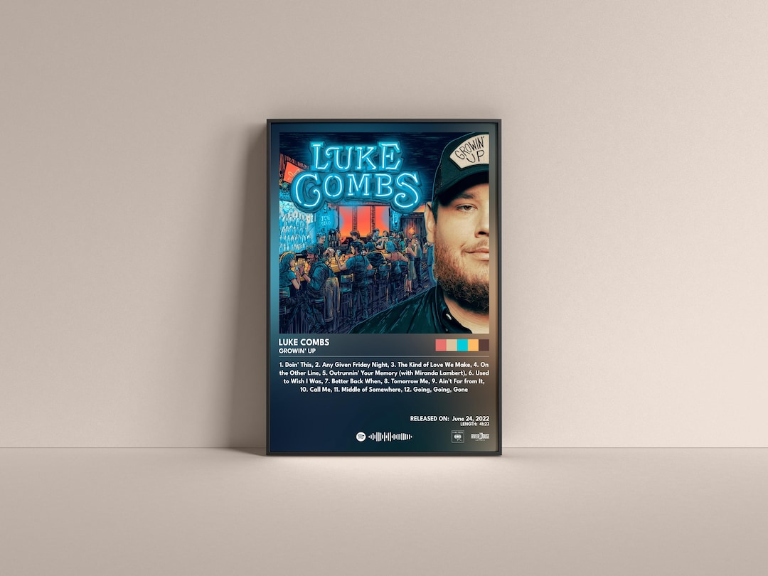 Luke Combs Growin' up Poster, Luke Combs Growin' up Gift Poster, Luke ...