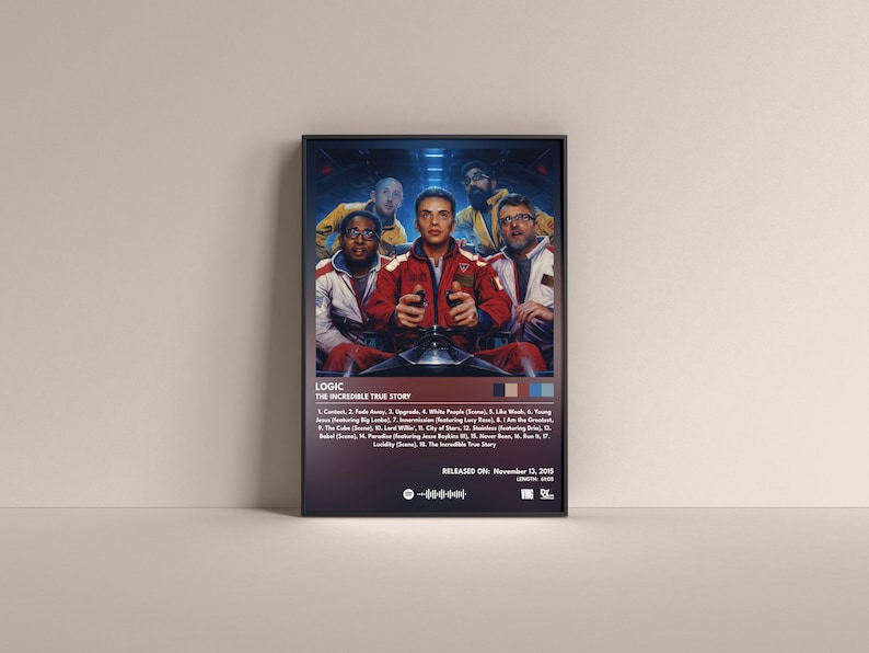 Logic the Incredible True Story Poster, Logic Gift Poster, Logic the ...