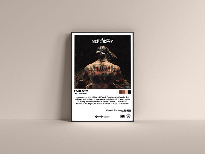Kevin Gates the Ceremony Poster, Kevin Gates the Ceremony Gift Poster ...